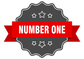 Number one red round grunge vintage ribbon stamp Vector Image