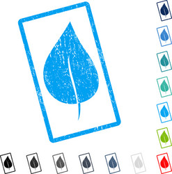 Plant leaf icon rubber watermark Royalty Free Vector Image