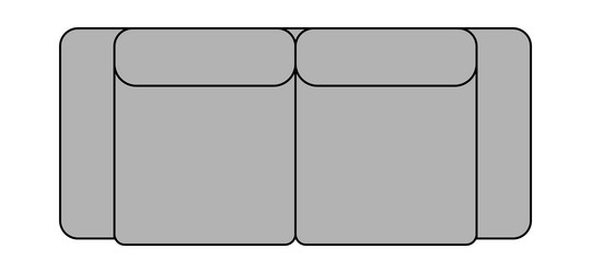 Sofa 2 seater top view design Royalty Free Vector Image