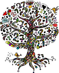 Tree 27 with roots entangle for your design Vector Image