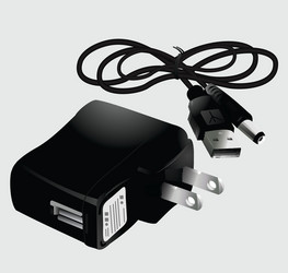 Usb cable prohibited due to safety concerns Vector Image