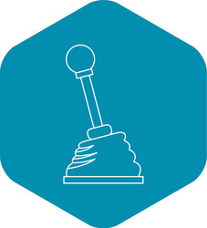 Car gear stick icon outline style Royalty Free Vector Image