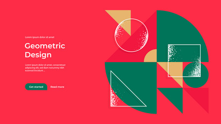 Minimal landing page geometric shapes business Vector Image