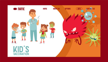 Sick child flat banner Royalty Free Vector Image