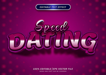 Speed dating text effect lettering style font Vector Image