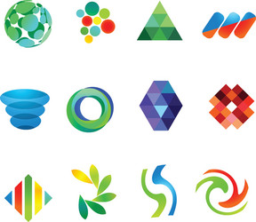 12 colorful symbols set 6 Royalty Free Vector Image