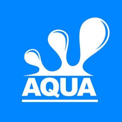 Blue logo label for mineral water aqua icon Vector Image