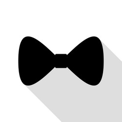 Bow tie icon black with flat style shadow Vector Image