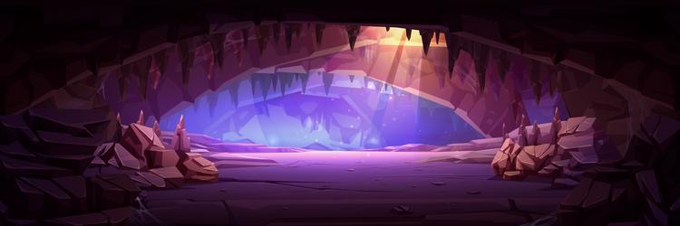 Inside mine cave cartoon game background scene Vector Image
