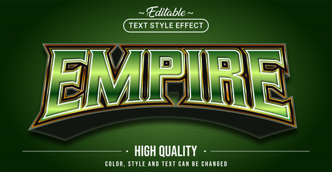 Editable text style effect - absolute green Vector Image