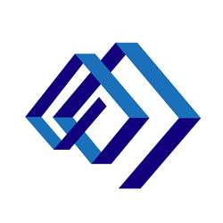 Geometric 3d overlapping swirls spiral logo Vector Image