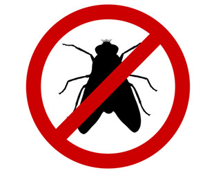 Prohibition sign for flies on white Royalty Free Vector