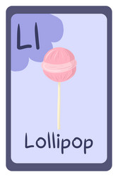 Cartoon alphabet food flash card for education Vector Image