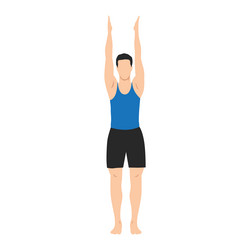 Man doing upward salute pose urdhva hastasana Vector Image