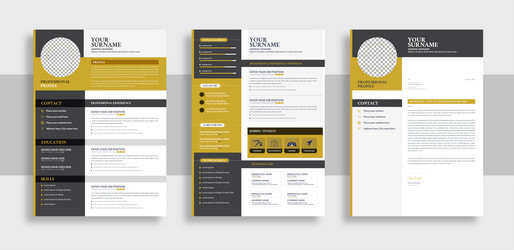 Modern resume and cv cover letter layout Vector Image