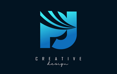 Handwritten pj p j letter logo with sparkling Vector Image