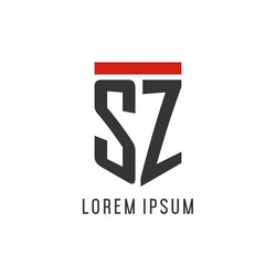 Sz initial logo monogram shield geometric shape Vector Image