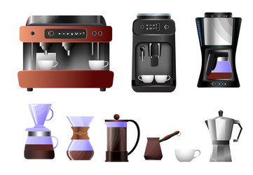 Coffee equipment set Royalty Free Vector Image