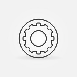 Gear or cog linear concept icon logo Royalty Free Vector