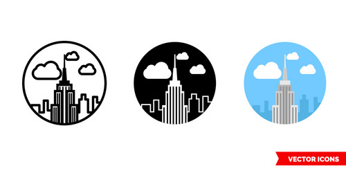 Inactive state icon 3 types isolated Royalty Free Vector