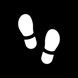 Boot footsteps icon or footprint silhouette Vector Image