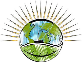 Sketch of a half earth icon Royalty Free Vector Image