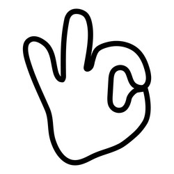 Ok cartoon hand gesture flat icon isolated Vector Image