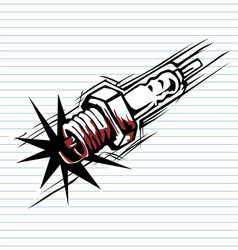 Spark plug drawing isolated hand drawn engraved Vector Image