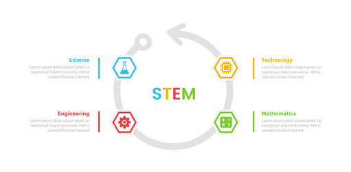 Stem education infographics template diagram with Vector Image