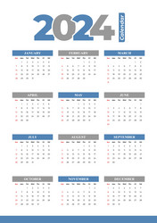 2024 calendar Royalty Free Vector Image - VectorStock