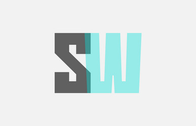 Red white alphabet letter sw s w combination Vector Image