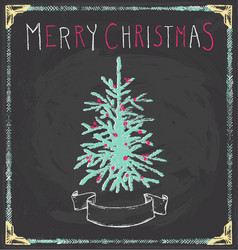 Vintage christmas chalkboard hand drawn set Vector Image