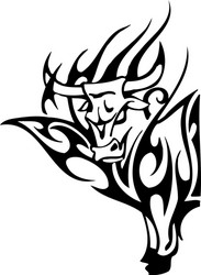 Angry bull baseball team logo mascot emblem Vector Image