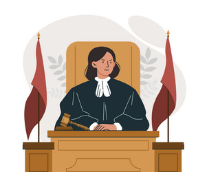 Judge lawyer and procurator icons Royalty Free Vector Image