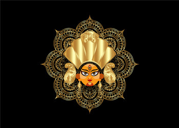 Happy navratri goddess durga puja face logo icon Vector Image
