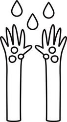 Human figure washing hands health pictograph Vector Image