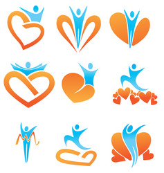 Wellness & Health People Logos Royalty Free Vector Image