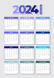 2024 calendar Royalty Free Vector Image - VectorStock
