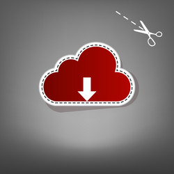 Cloud technology sign red icon Royalty Free Vector Image