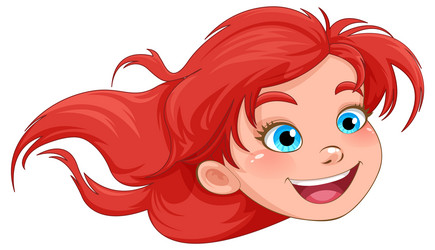 Cute asian girl head cartoon Royalty Free Vector Image