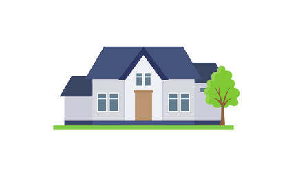 House exterior logo front view Royalty Free Vector Image