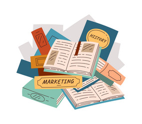 Hands in pile of different things flat icon many Vector Image