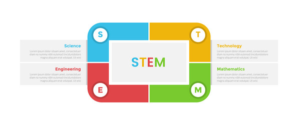 Stem education infographics template diagram with Vector Image