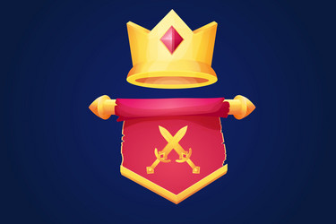 Red hanging medieval banner flag with cloth Vector Image