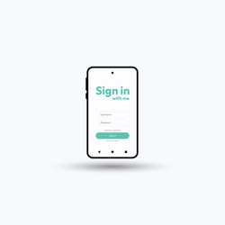 Sign in login screen smartphone interface Vector Image