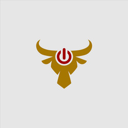 Abstract simple bull head logo concept Royalty Free Vector
