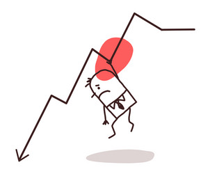 Cartoon man or businessman falling down from Vector Image