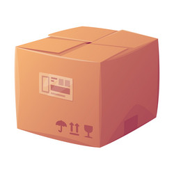 Cardboard box as paper packaging container Vector Image