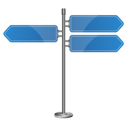 Blue direction sign Royalty Free Vector Image - VectorStock