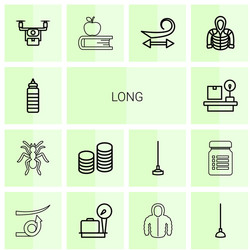 49 long icons Royalty Free Vector Image - VectorStock
